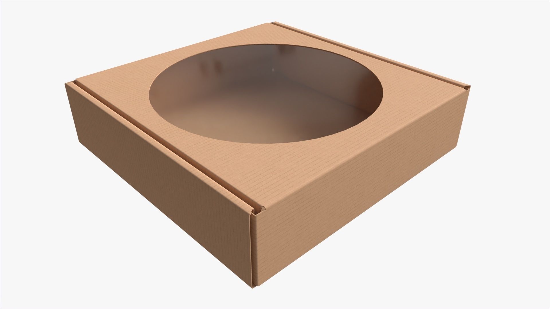 Corrugated Cardboard Box with Window 02 3D model | CGTrader
