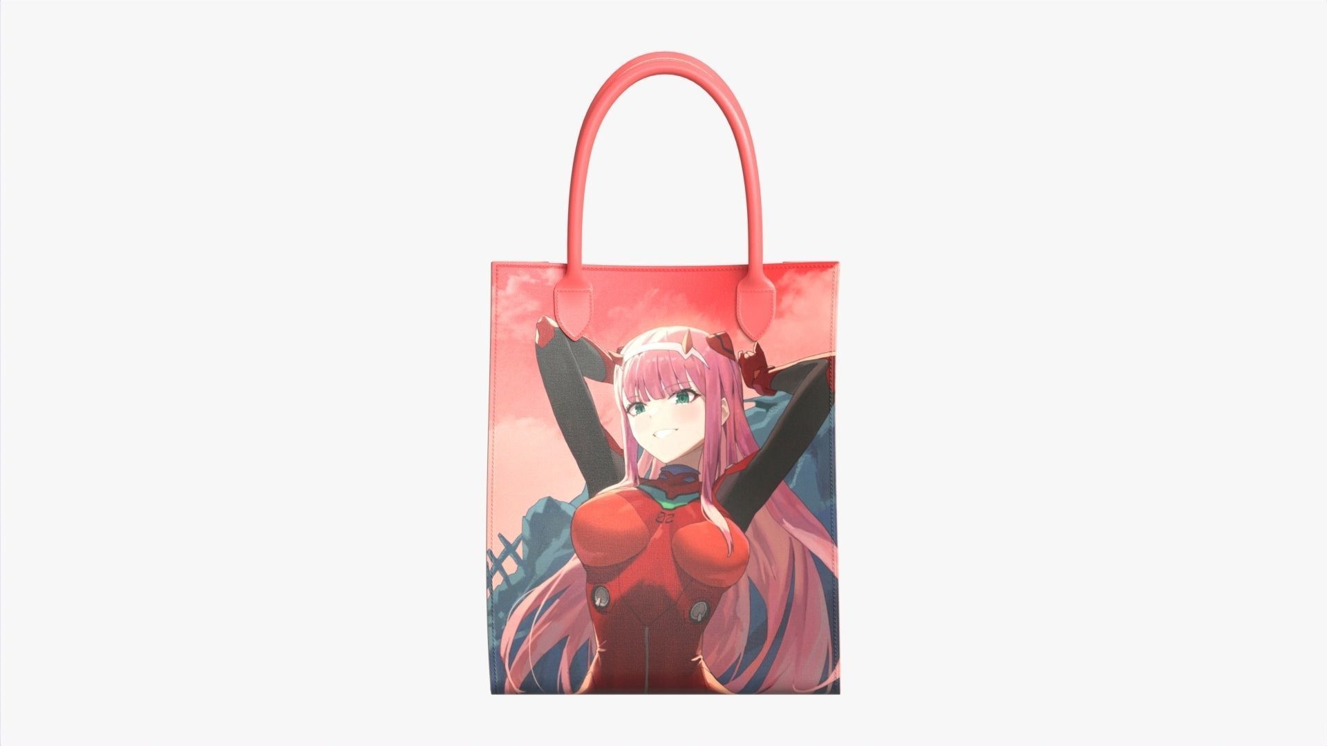 Women Fabric Anime Zero Two Tote Bag 3D model | CGTrader