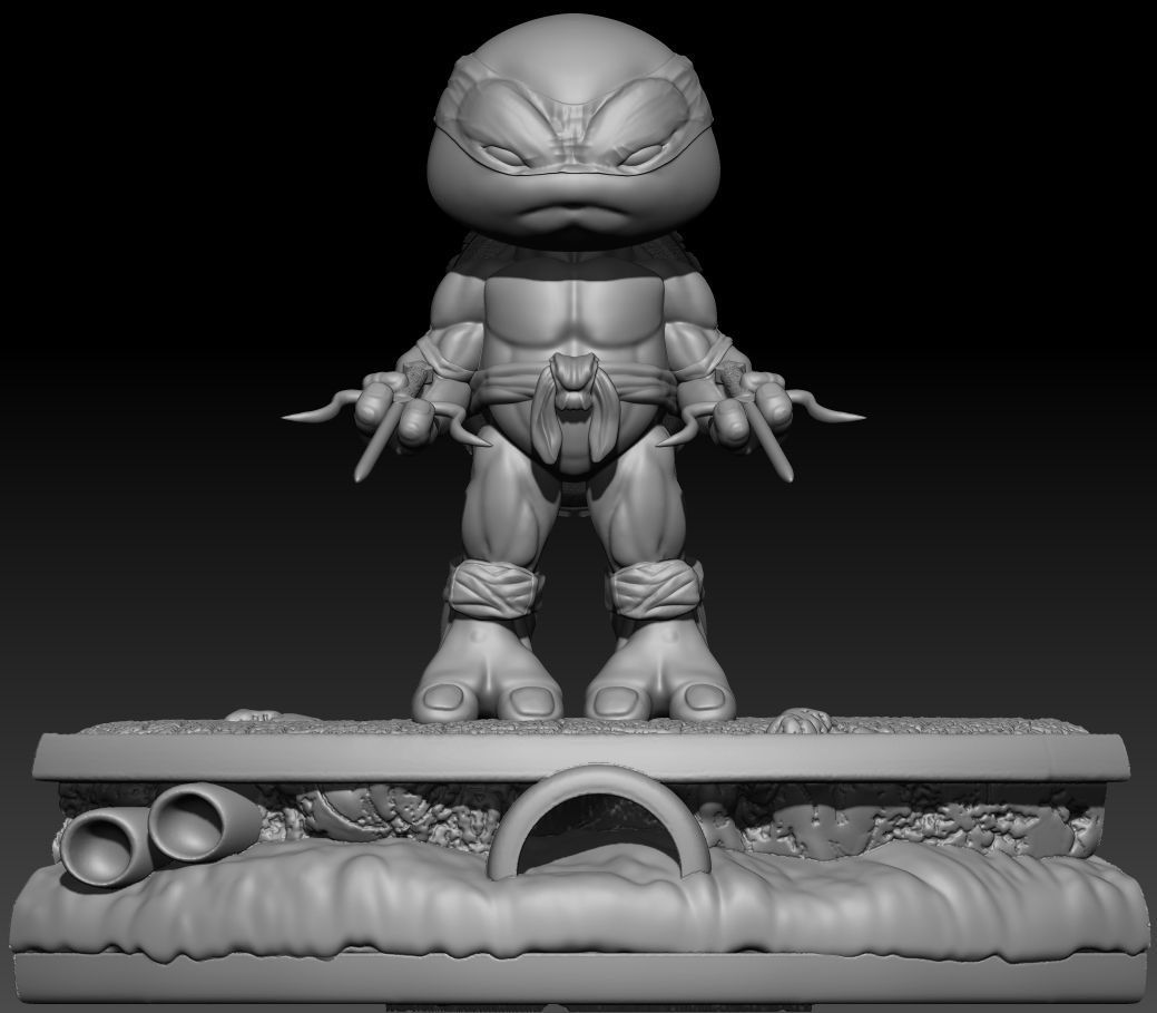 TMNT Raphael Fan art Chibi style Diorama 1 of 5 3D model 3D printable ...