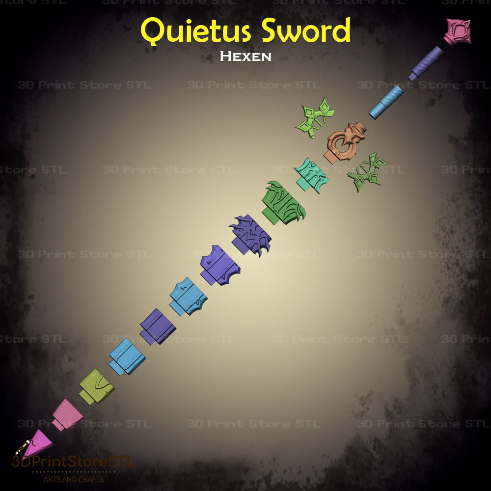 Quietus Sword Cosplay Hexen - STL File 3D model 3D printable | CGTrader