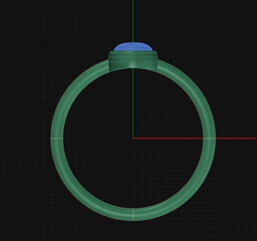 Oval Cabochon Solitaire Gold Ring Gemstone Wedding Band 3D print 3D ...