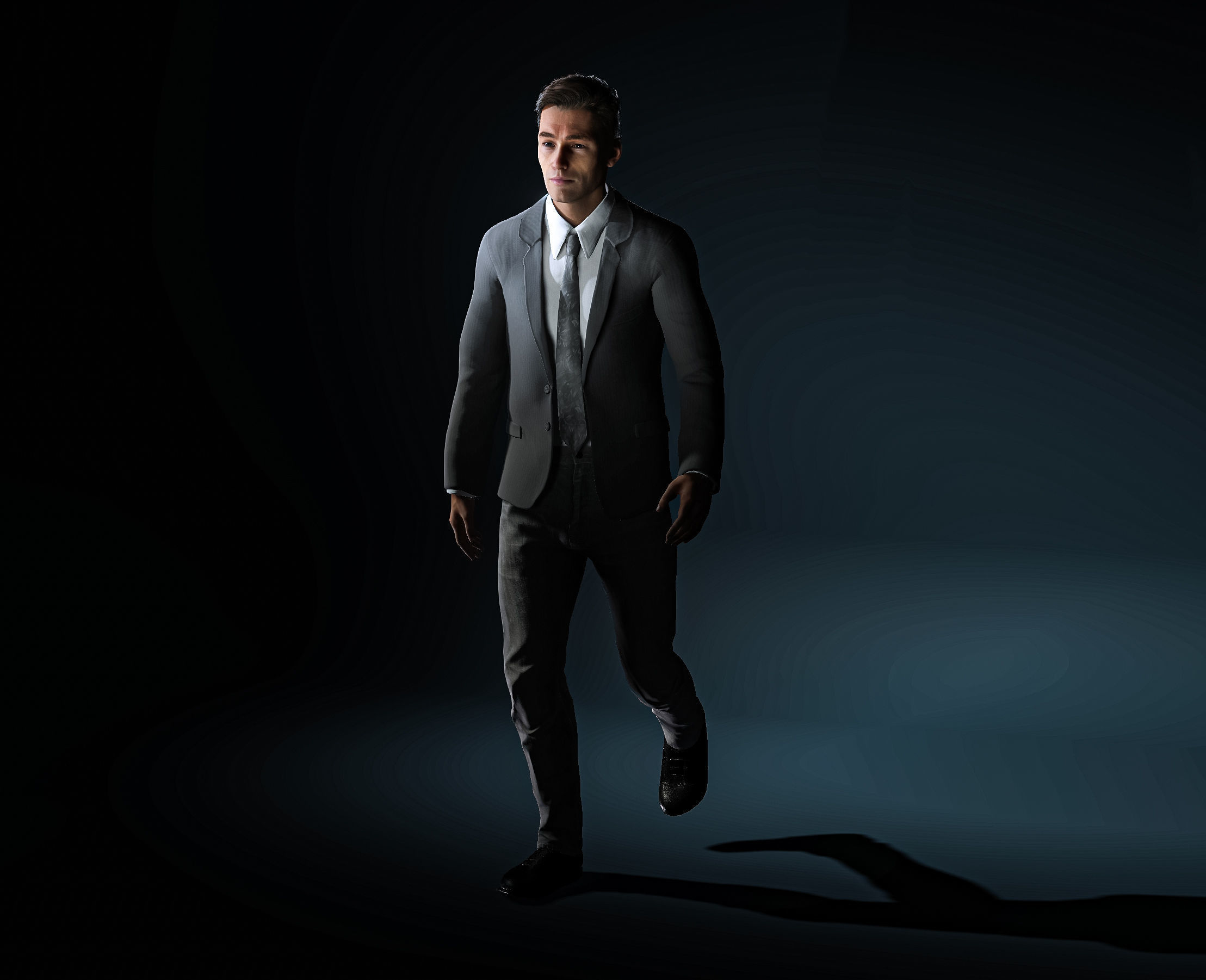 3D model High Quality Realistic Man Grey Suit VR / AR / low-poly | CGTrader