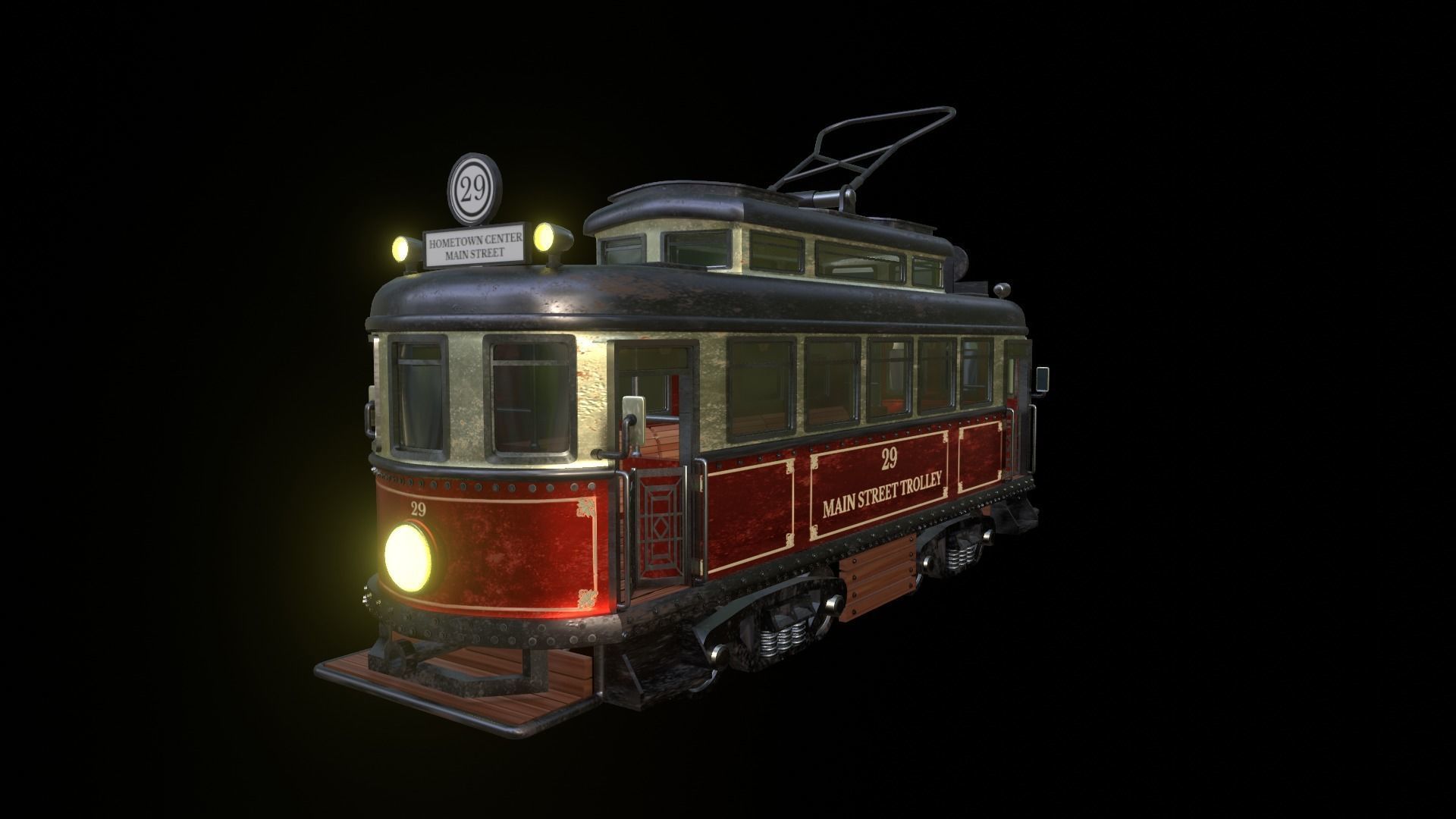 3D model Old Tram VR / AR / low-poly | CGTrader
