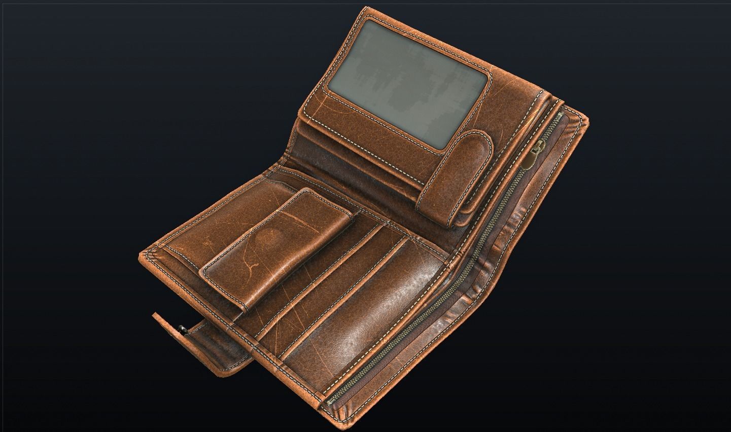 3D model Leather Wallet Scratched VR / AR / low-poly | CGTrader