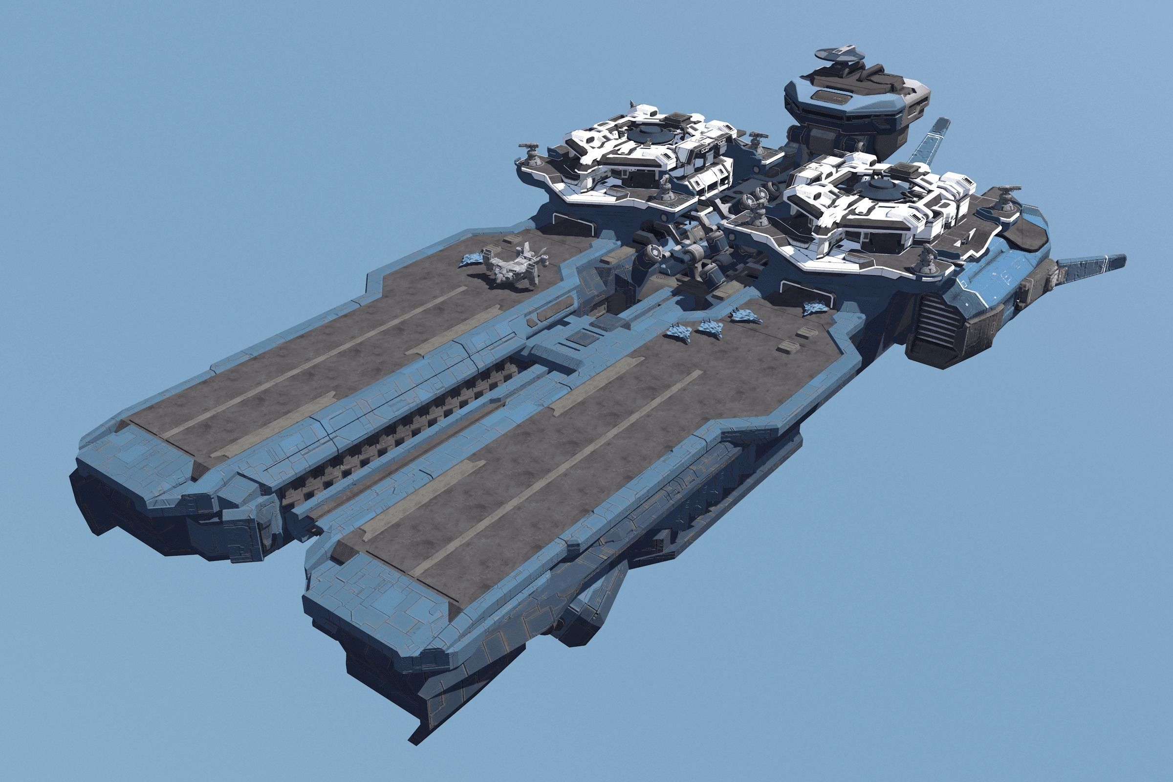 3D model Futuristic Aircraft Base Carrier VR / AR / low-poly | CGTrader