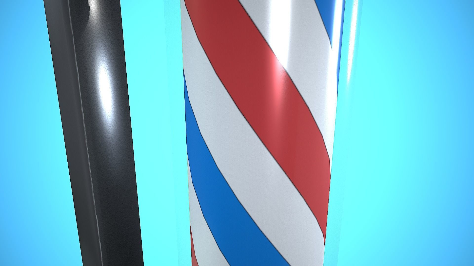 3D model BARBER POLE CARTOON STYLIZED REALISTIC VR / AR / low-poly ...