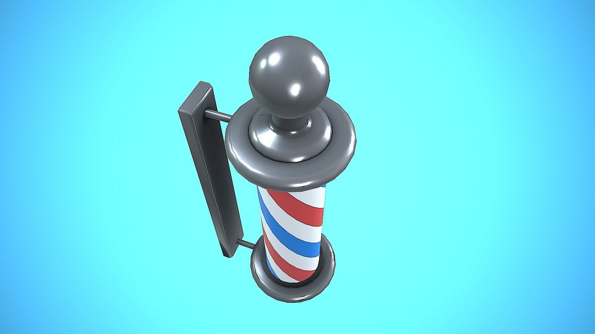 3D model BARBER POLE CARTOON STYLIZED REALISTIC VR / AR / low-poly ...