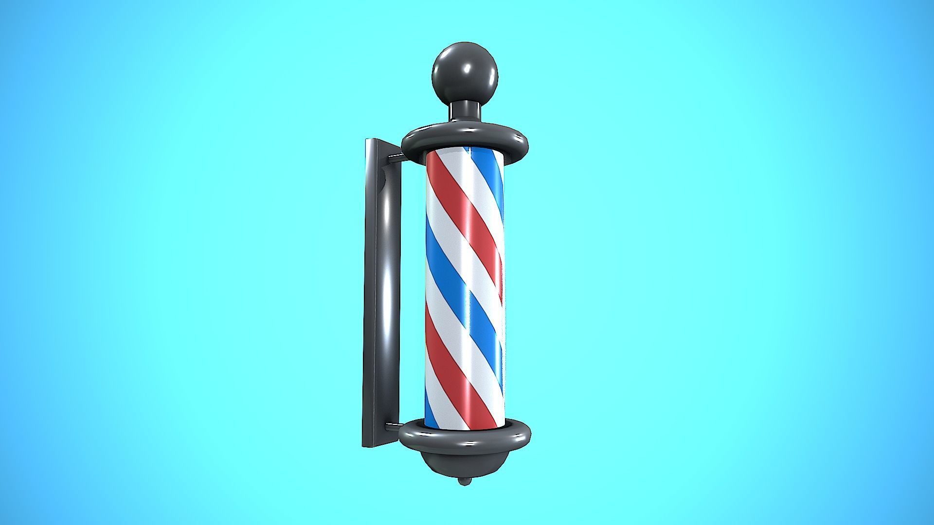 3D model BARBER POLE CARTOON STYLIZED REALISTIC VR / AR / low-poly ...