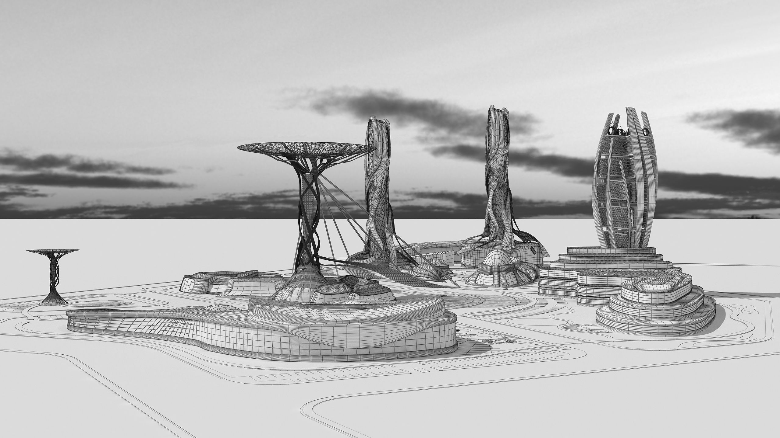 0081 - Futuristic City - 2Ds Drawing - 3Ds Files 3D model | CGTrader