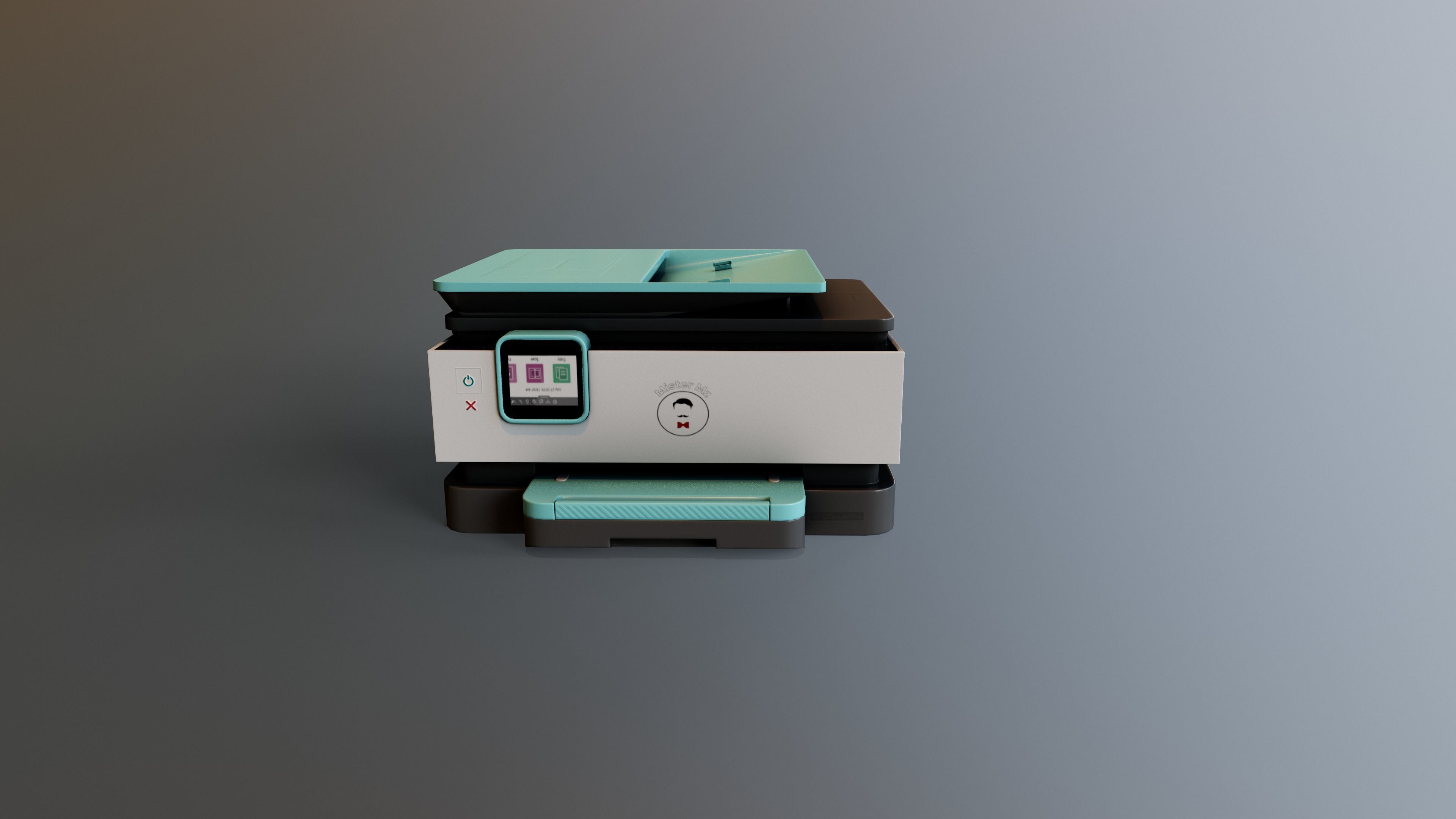 HP Office Jet Pro 8025 free VR / AR / low-poly 3D model | CGTrader