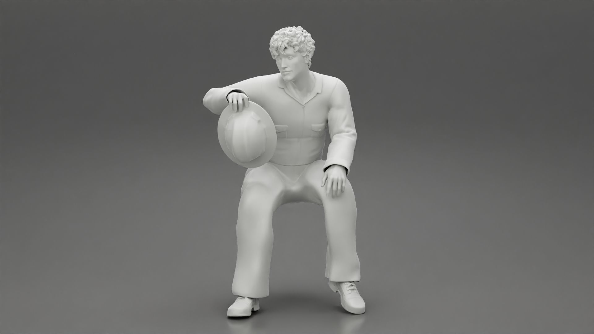Industrial worker relaxing 3D model 3D printable | CGTrader