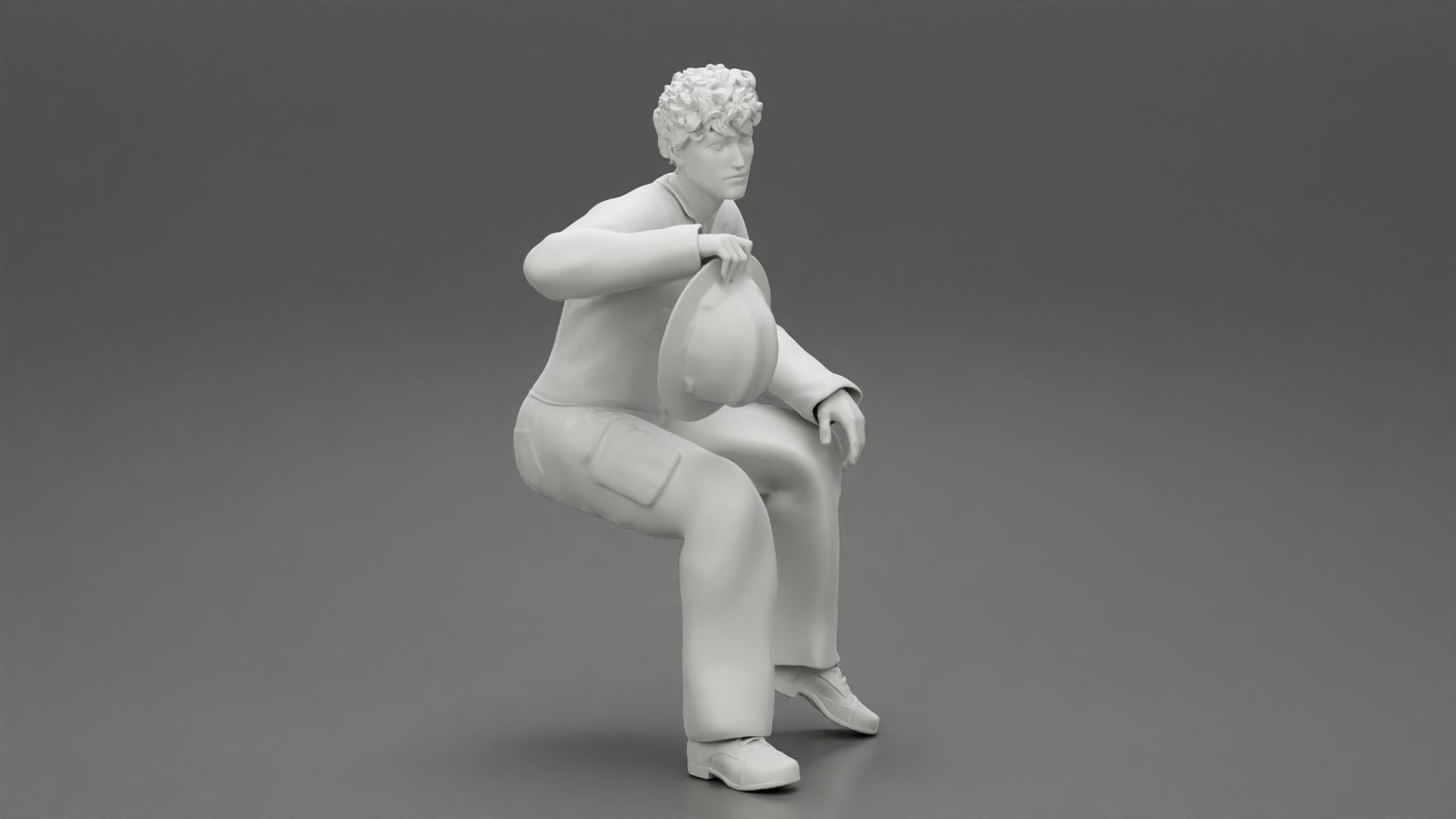 Industrial worker relaxing 3D model 3D printable | CGTrader