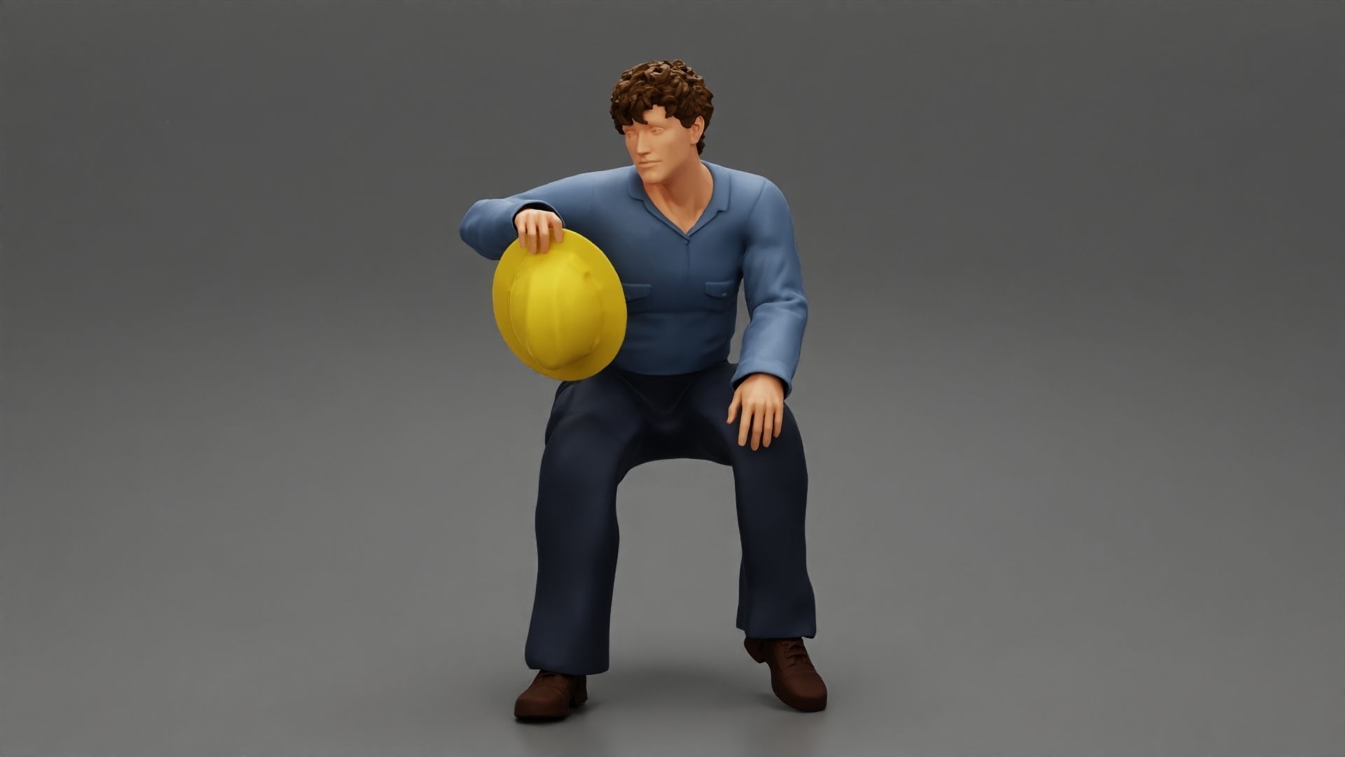 Industrial worker relaxing 3D model 3D printable | CGTrader
