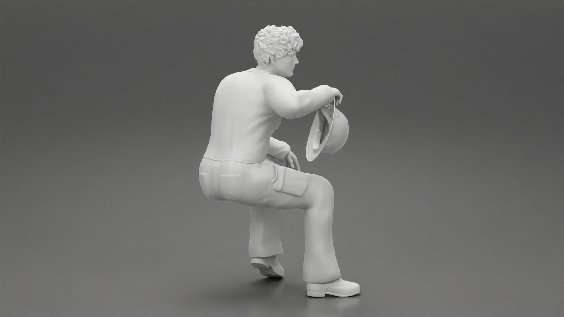 Industrial worker relaxing 3D model 3D printable | CGTrader