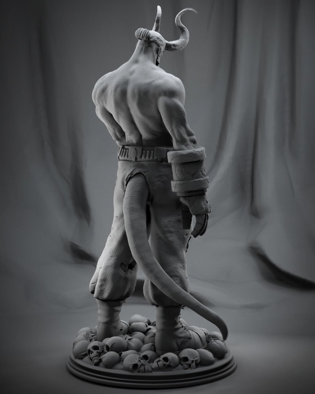 Hellboy 3D Print statue of demon holding sword 3D model 3D printable | CGTrader