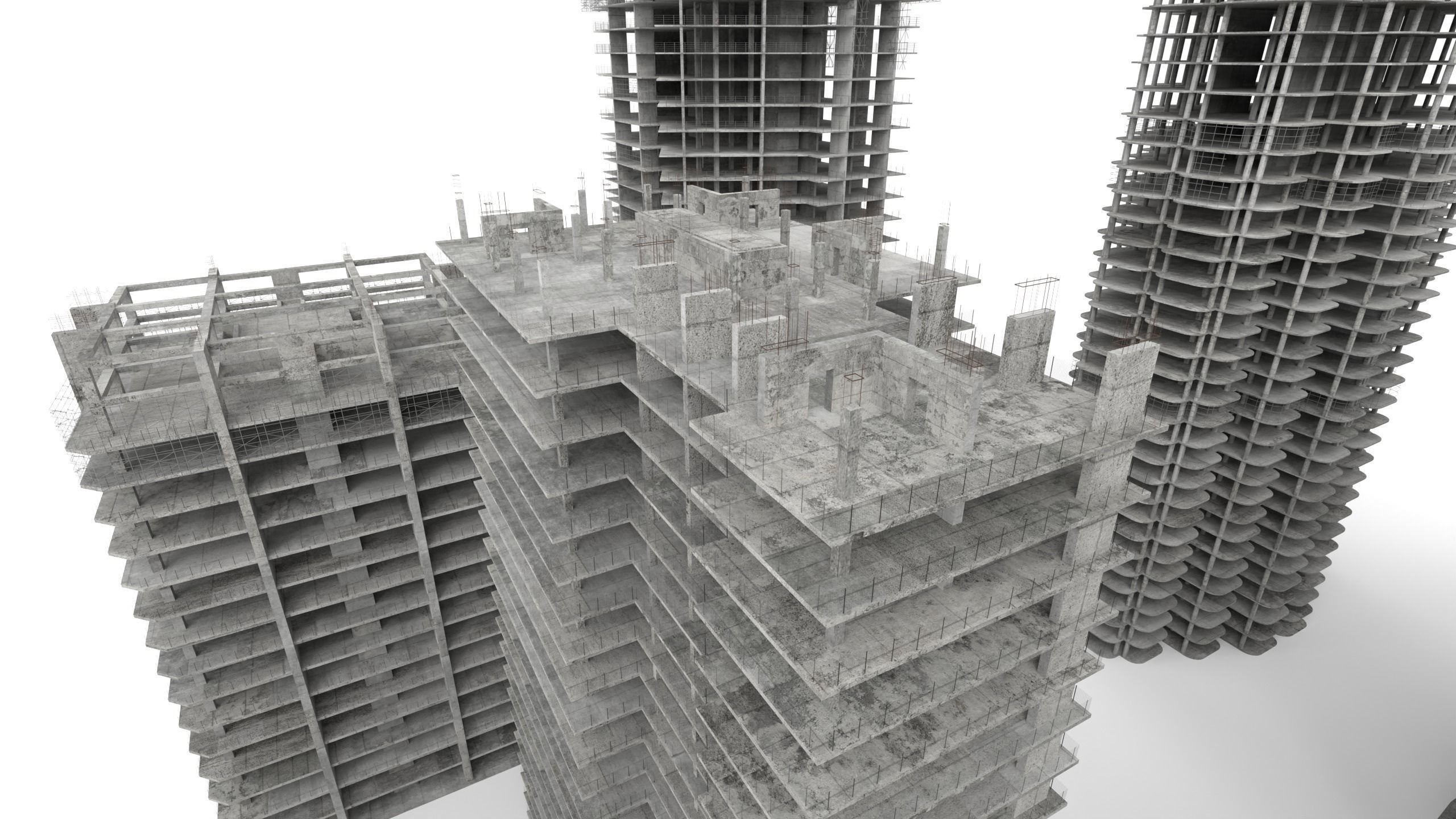 Unfinished buildings 3D model | CGTrader