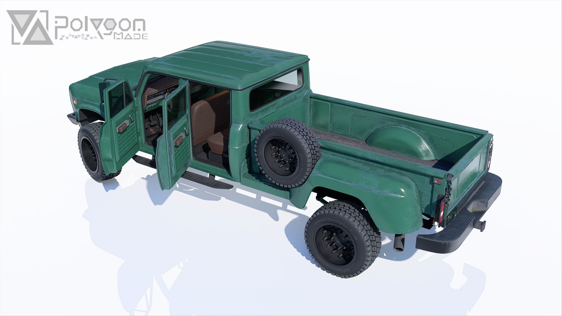 International Harvester Travelette Stepside Crew Cab 3D model | CGTrader