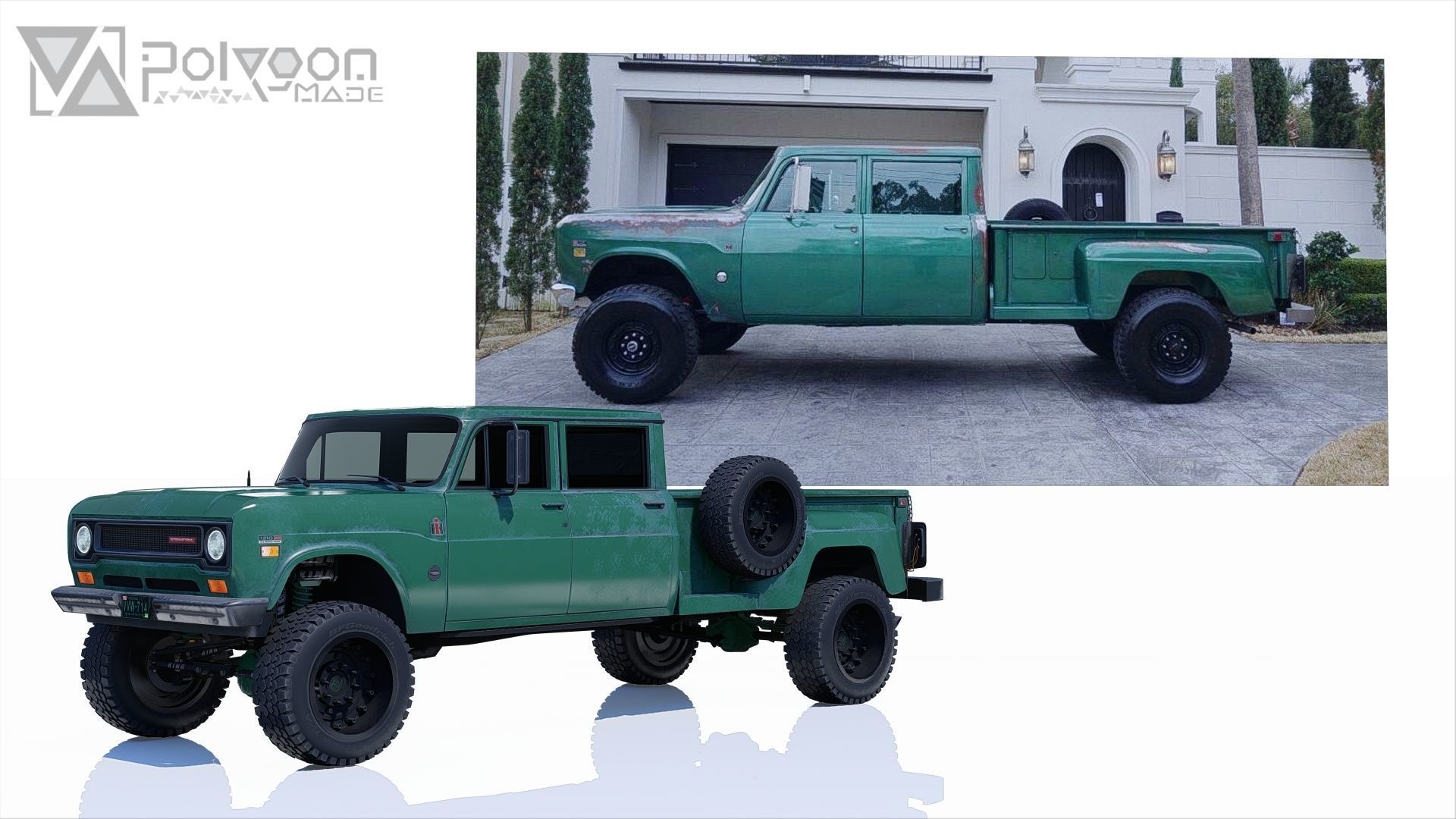 International Harvester Travelette Stepside Crew Cab 3D model | CGTrader