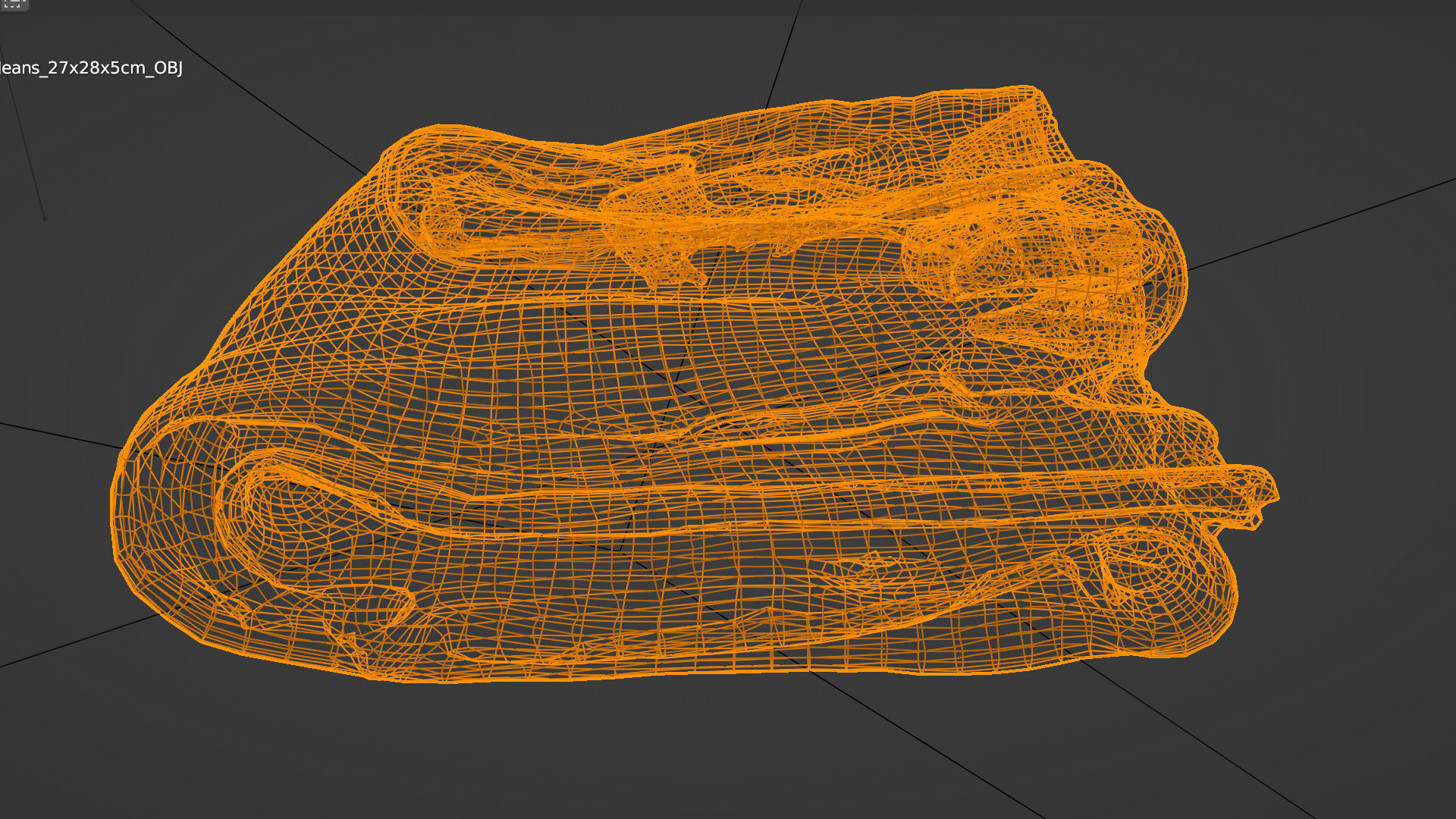 folded blue jeans for wardrobe clothing 3D model | CGTrader