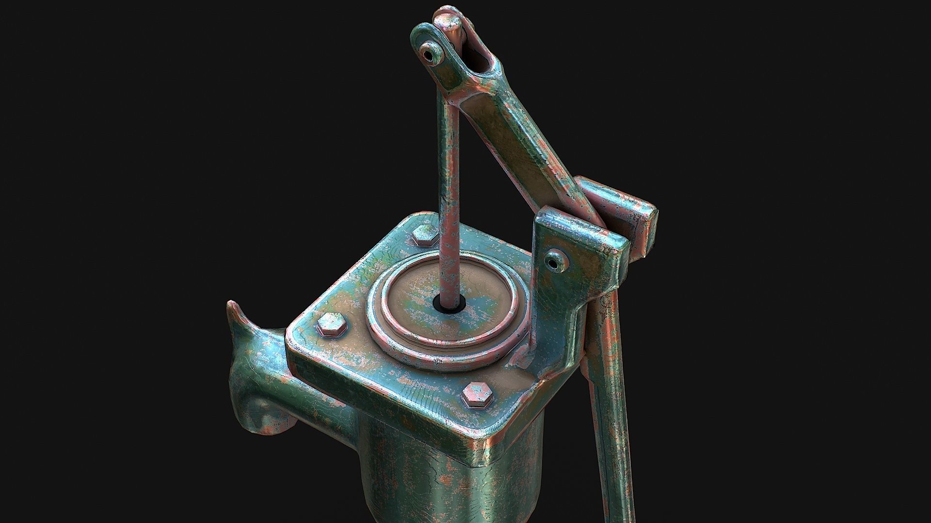 3D model Asian Village Tube Well - Water Hand Pump VR / AR / low-poly ...