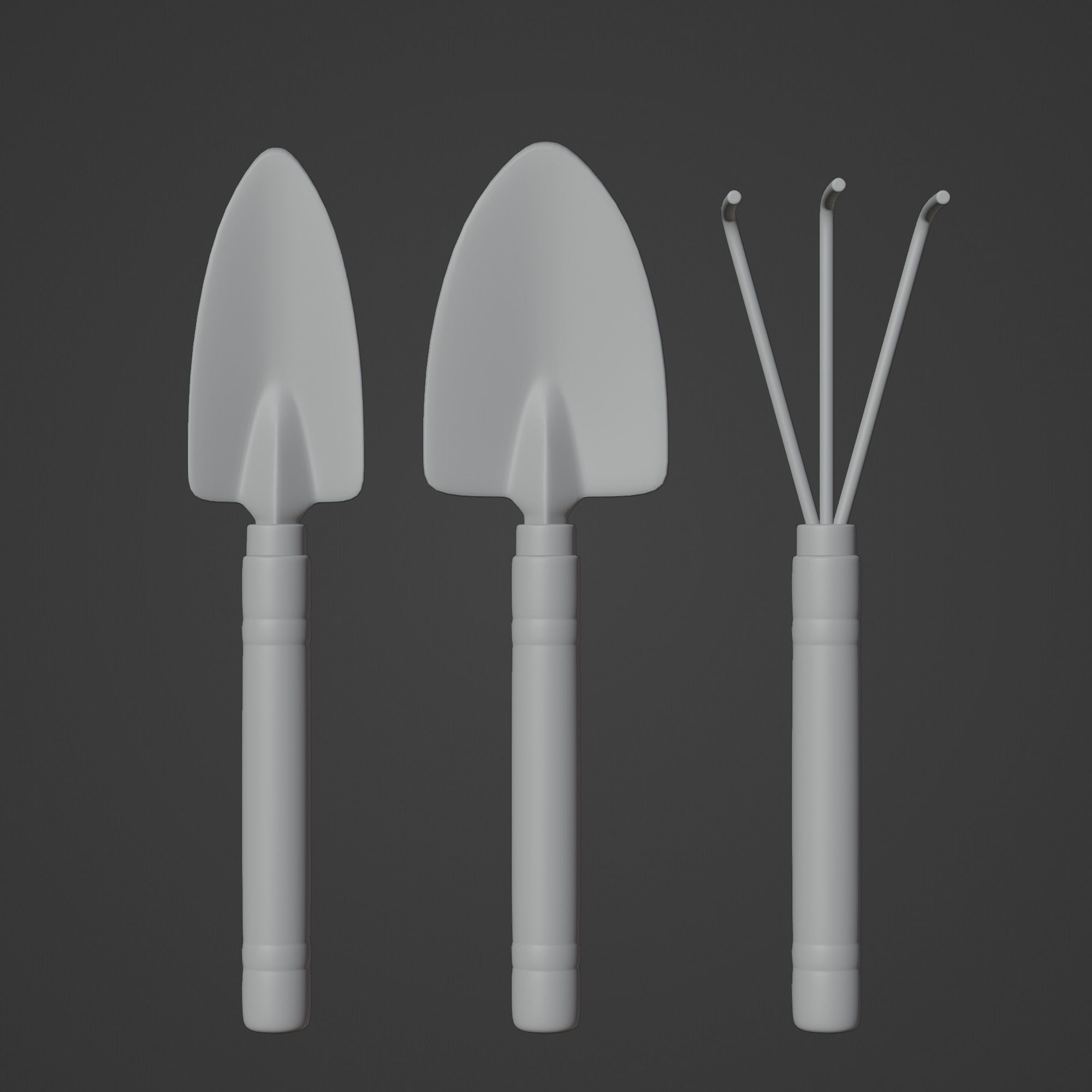 A Gardening Tool Set - 2 Trowels and 1 Cultivator free VR / AR / low ...