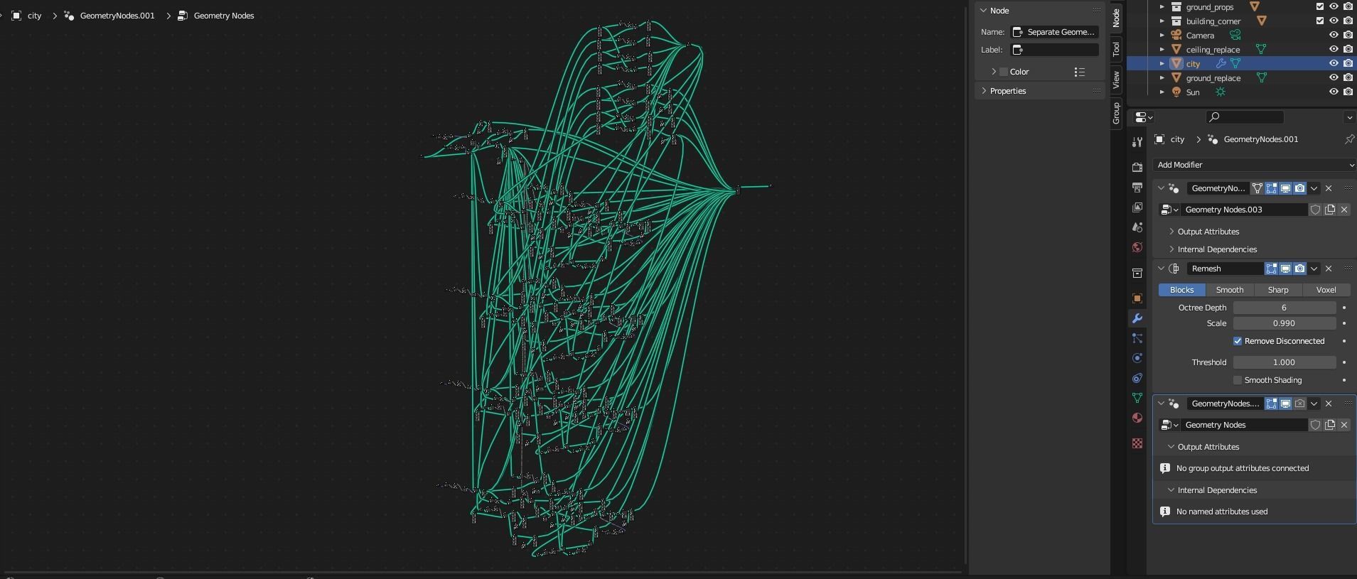 Sci-fi city from heightmap generator Blender Geometry Nodes 3D model ...