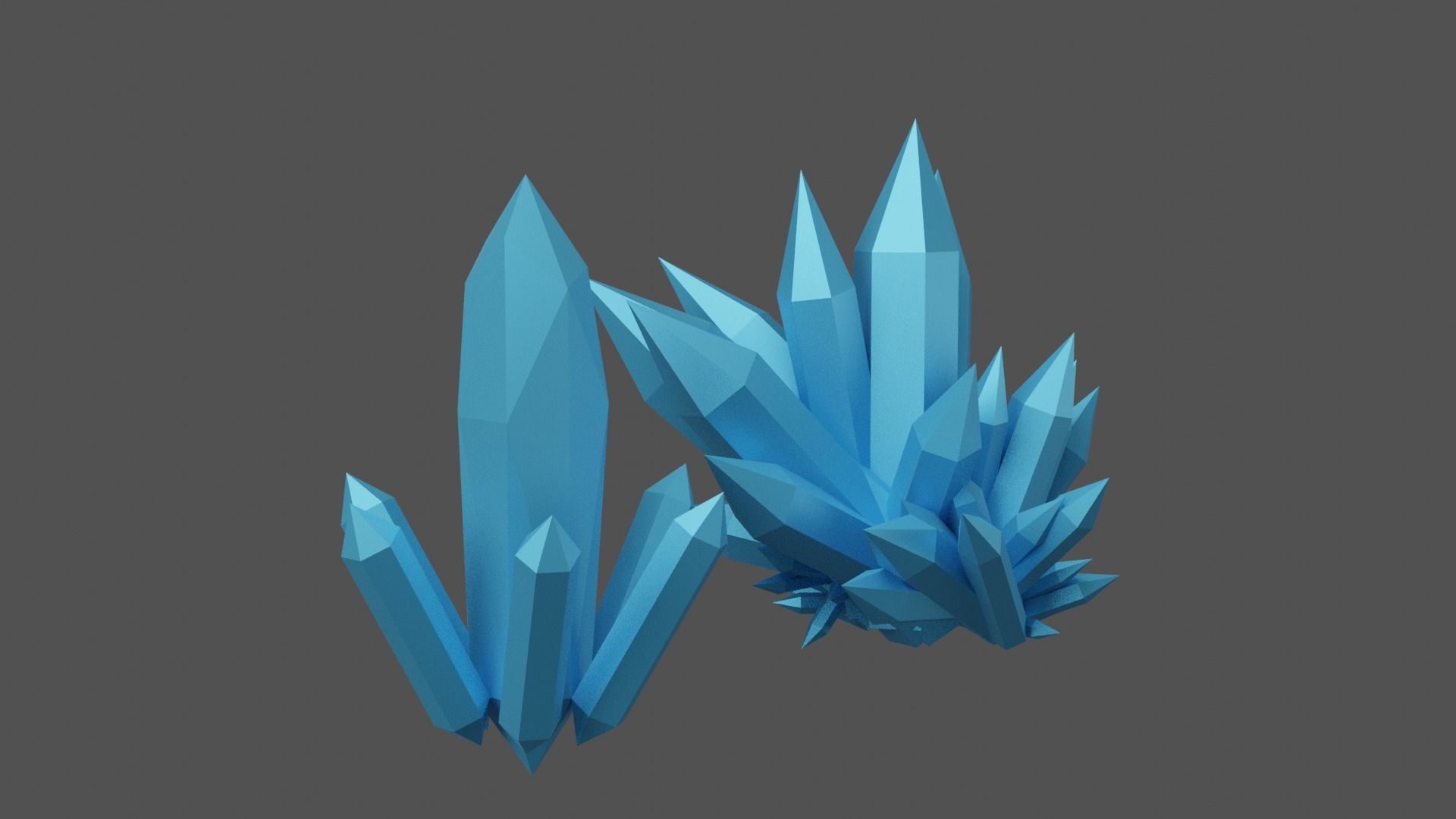 3D model Blue Crystals VR / AR / low-poly | CGTrader
