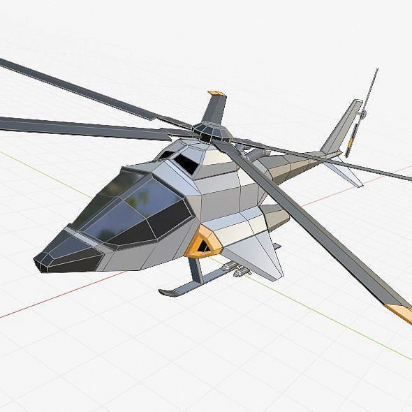 3D model Lowpoly generic military helicopter VR / AR / low-poly | CGTrader