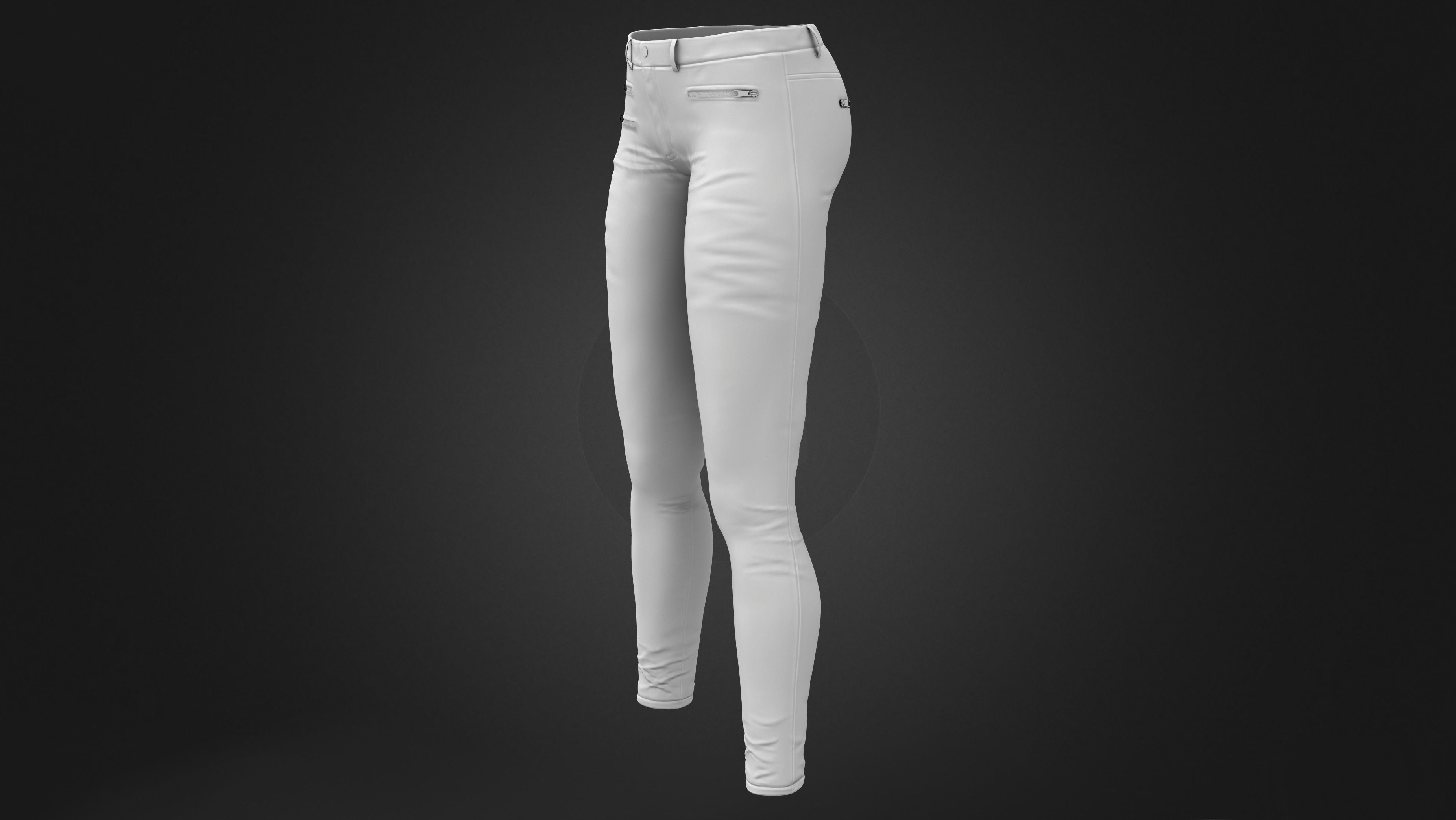 3D model Red Metallic Leather Tight Fit Pants VR / AR / low-poly | CGTrader