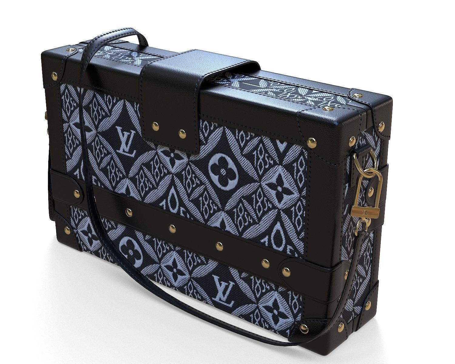 3D model Louis Vuitton Petite Malle Black 1854 VR / AR / low-poly ...