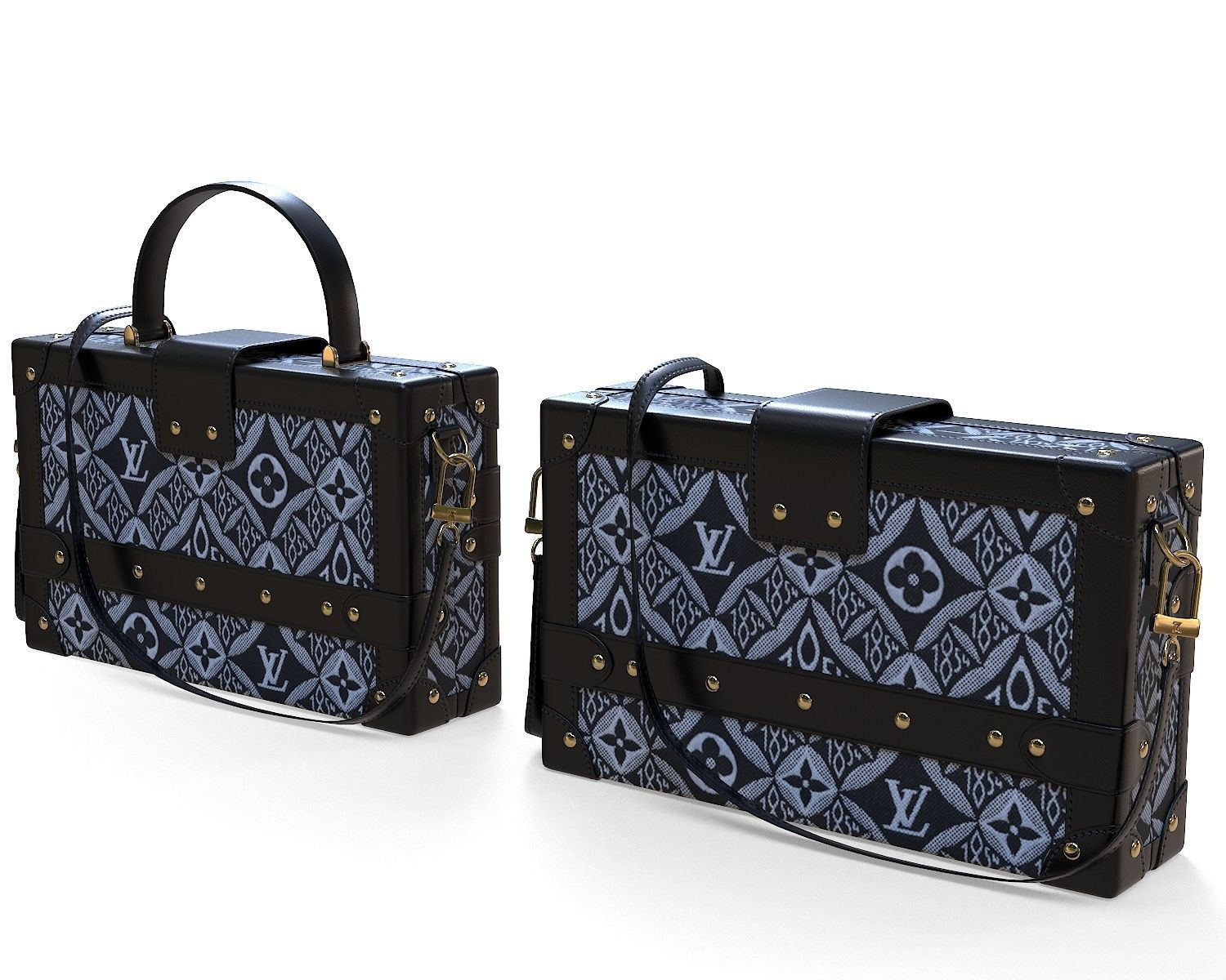 3D model Louis Vuitton Petite Malle Black 1854 VR / AR / low-poly ...
