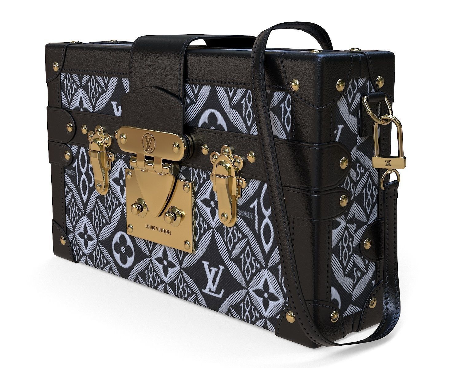 3D model Louis Vuitton Petite Malle Black 1854 VR / AR / low-poly ...