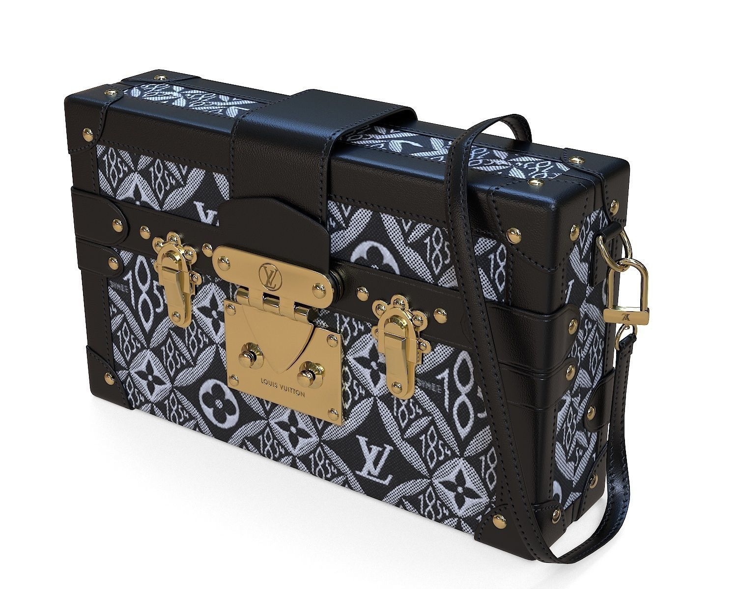 3D model Louis Vuitton Petite Malle Black 1854 VR / AR / low-poly ...