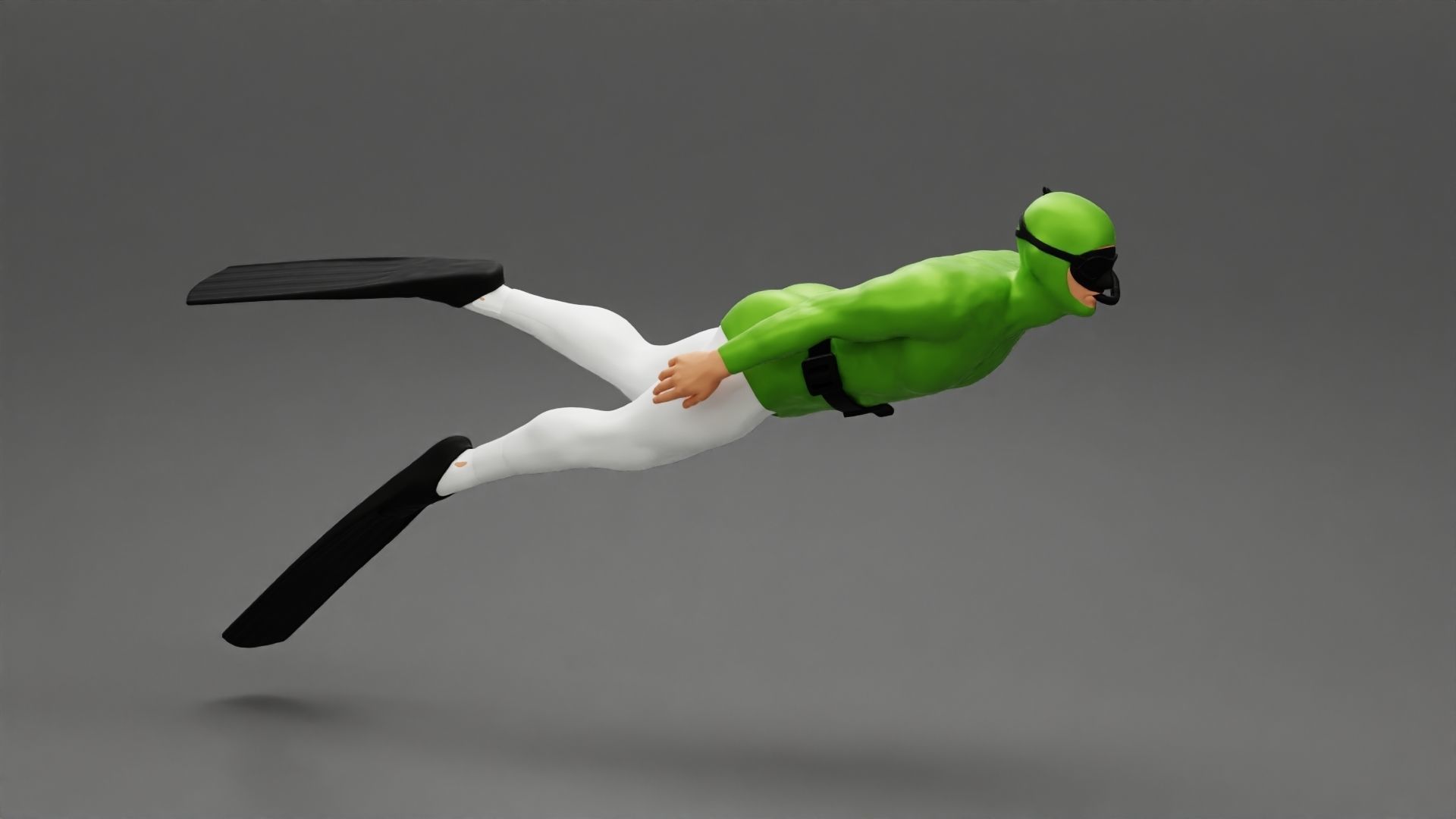 Scuba diver swimming 3D model 3D printable | CGTrader