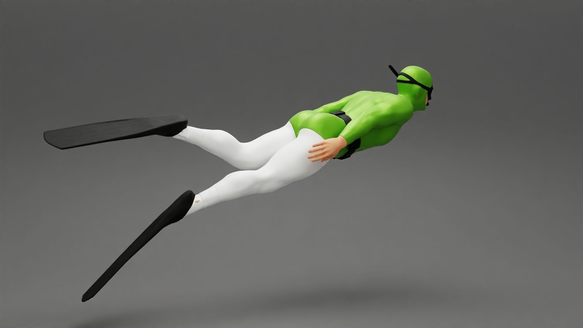 Scuba diver swimming 3D model 3D printable | CGTrader