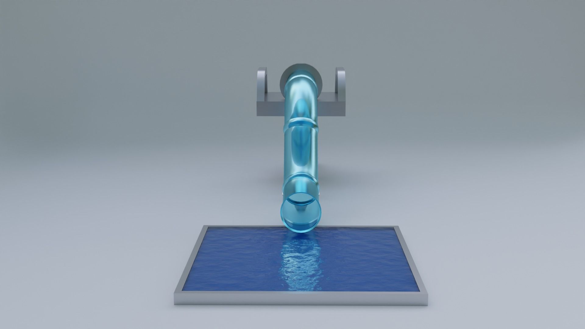 Small blue water slide 3D model 3D model | CGTrader