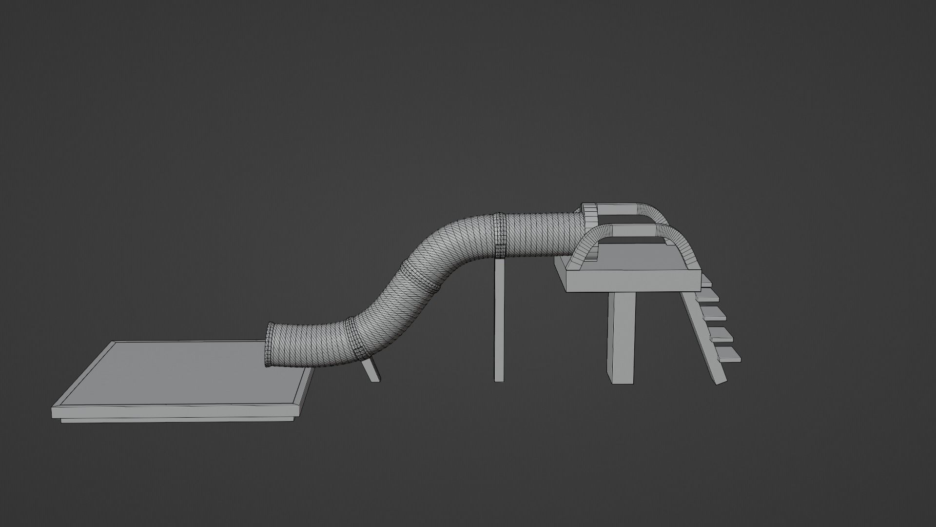 Small blue water slide 3D model 3D model | CGTrader