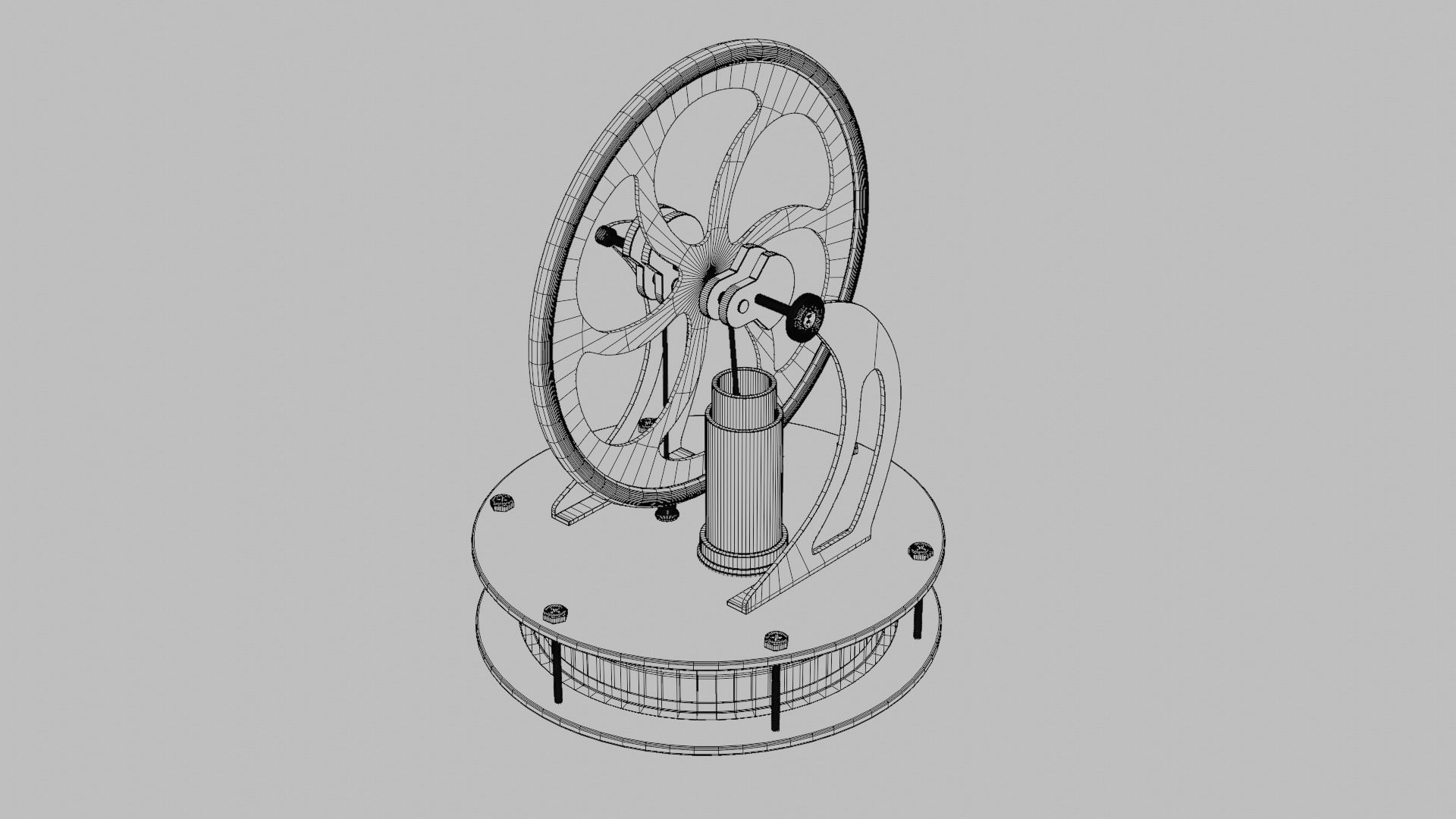 Stirling Motor free 3D model animated rigged | CGTrader