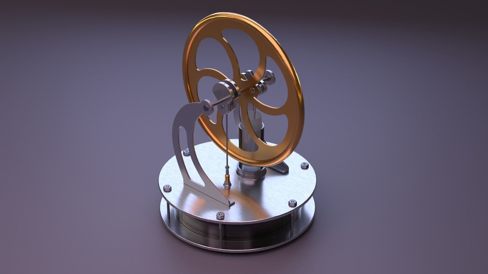 Stirling Motor free 3D model animated rigged | CGTrader