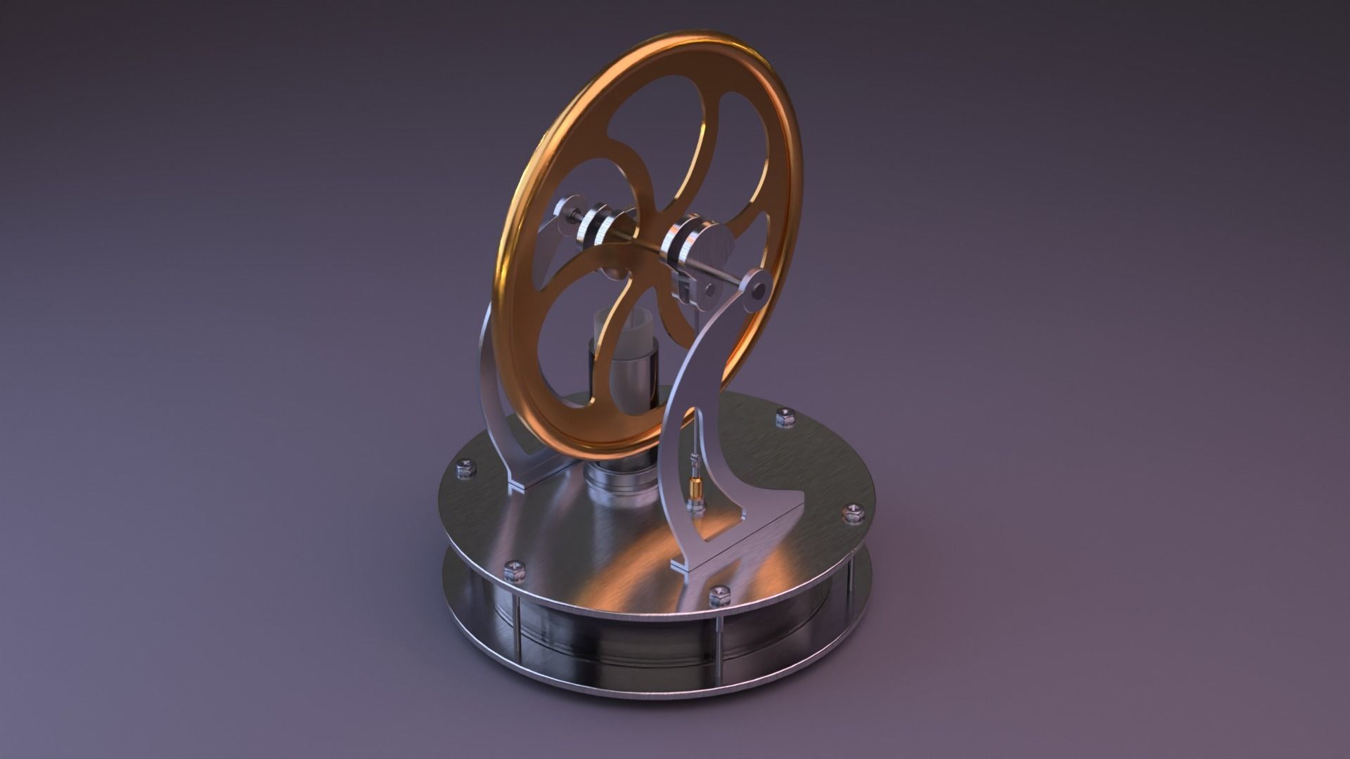 Stirling Motor free 3D model animated rigged | CGTrader