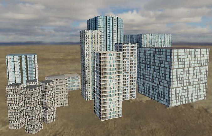 Building Pack 1 free VR / AR / low-poly 3D model | CGTrader