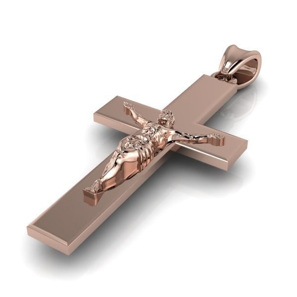 Crucifix Charm Pendant Engravable with Jesus in Holy Cross 3D model 3D ...