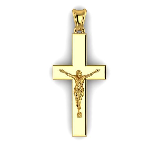Crucifix Charm Pendant Engravable with Jesus in Holy Cross 3D model 3D ...