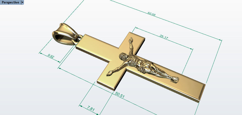 Crucifix Charm Pendant Engravable with Jesus in Holy Cross 3D model 3D ...