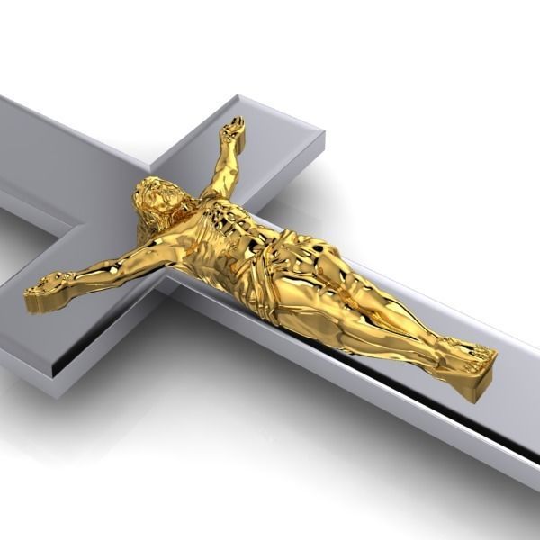 Crucifix Charm Pendant Engravable with Jesus in Holy Cross 3D model 3D ...