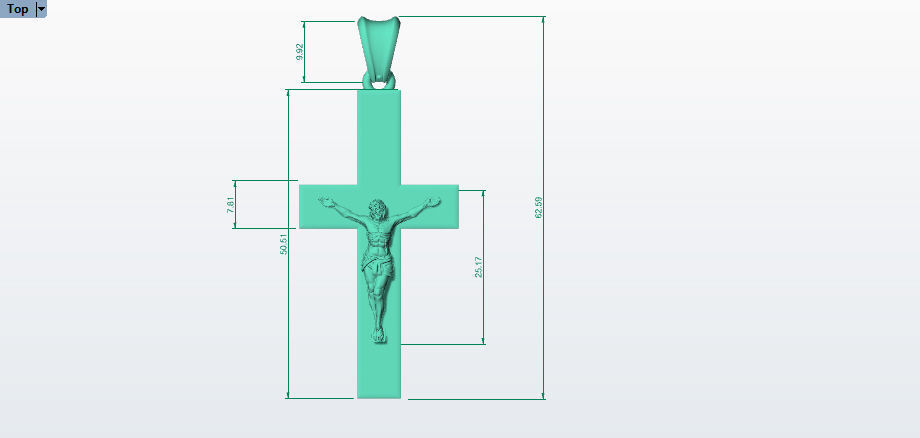 Crucifix Charm Pendant Engravable with Jesus in Holy Cross 3D model 3D ...