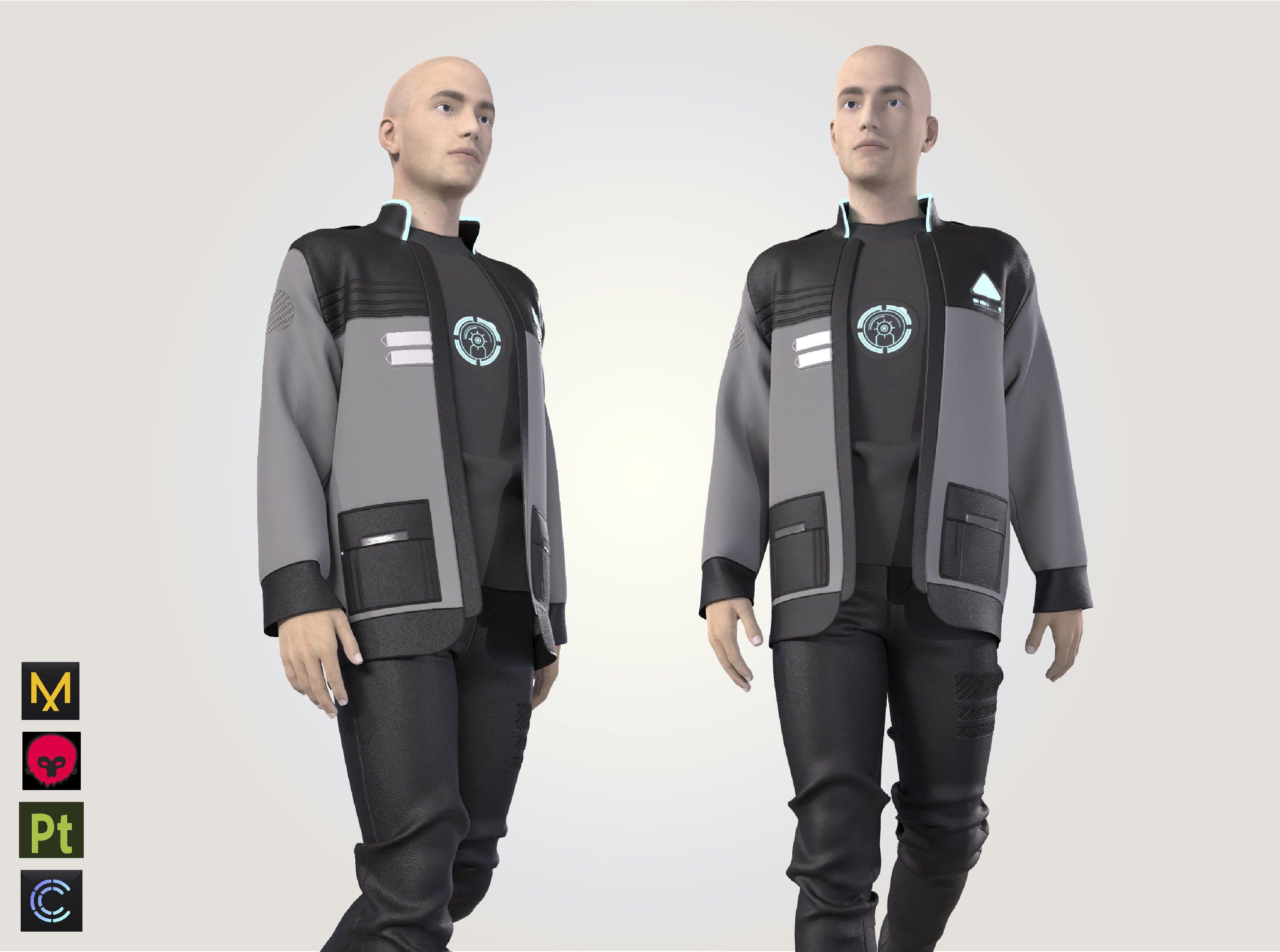 Scifi futuristic man outfit techwear clothes 3D model | CGTrader