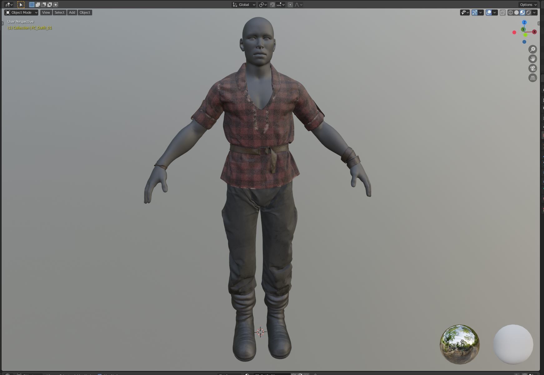 Male Generic Village Outfit 3D model | CGTrader