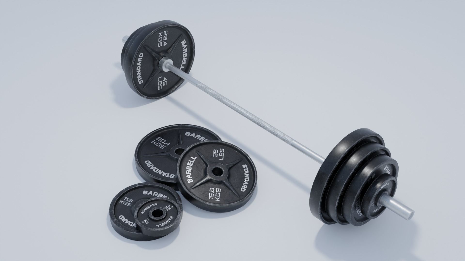 3D model Barbell with 4K and 2K Textures VR / AR / low-poly | CGTrader