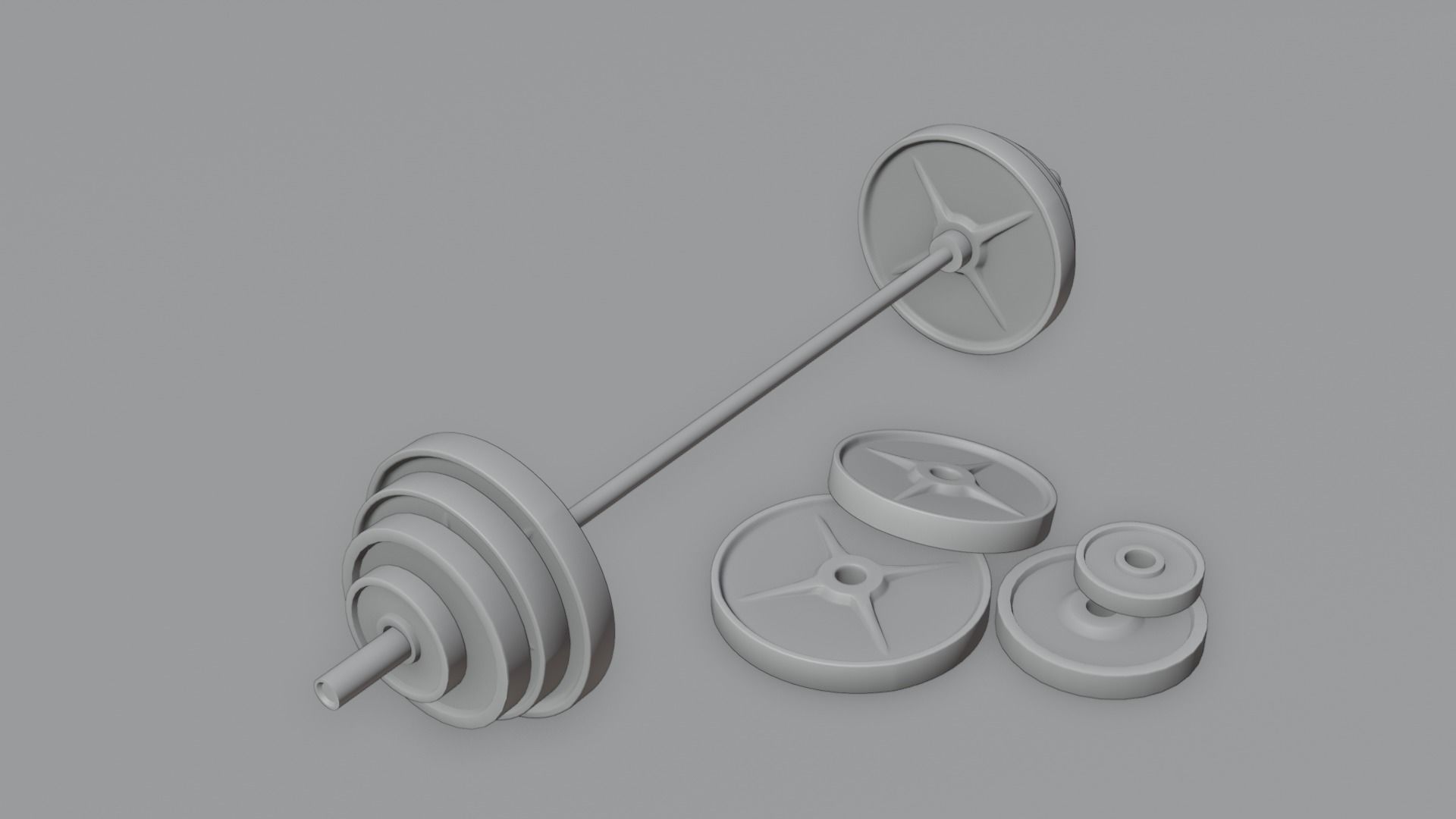 3D model Barbell with 4K and 2K Textures VR / AR / low-poly | CGTrader